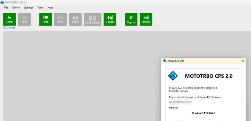 Motorola MotoTrbo Programming Software V16 CPS 2.0